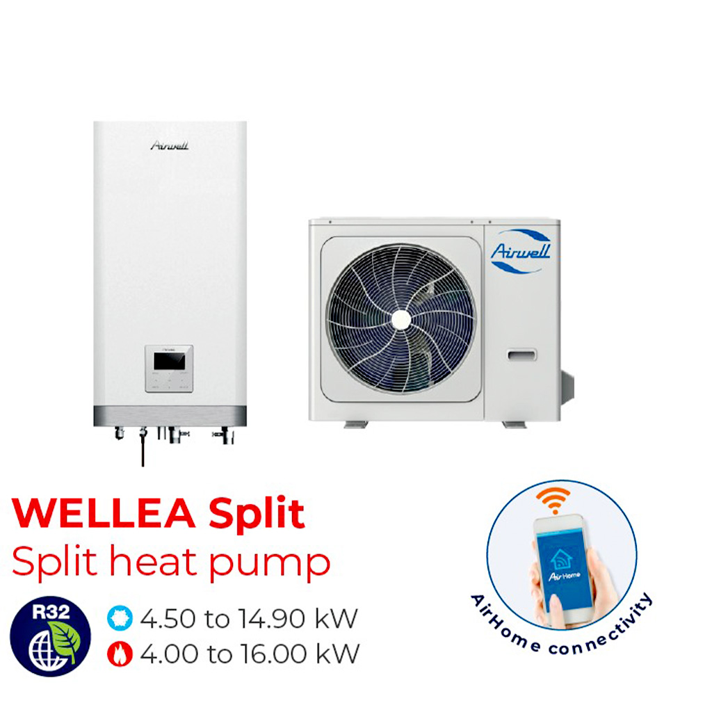 Airwell Split heat pump WELLEA WT with DHW tank included - Airwell